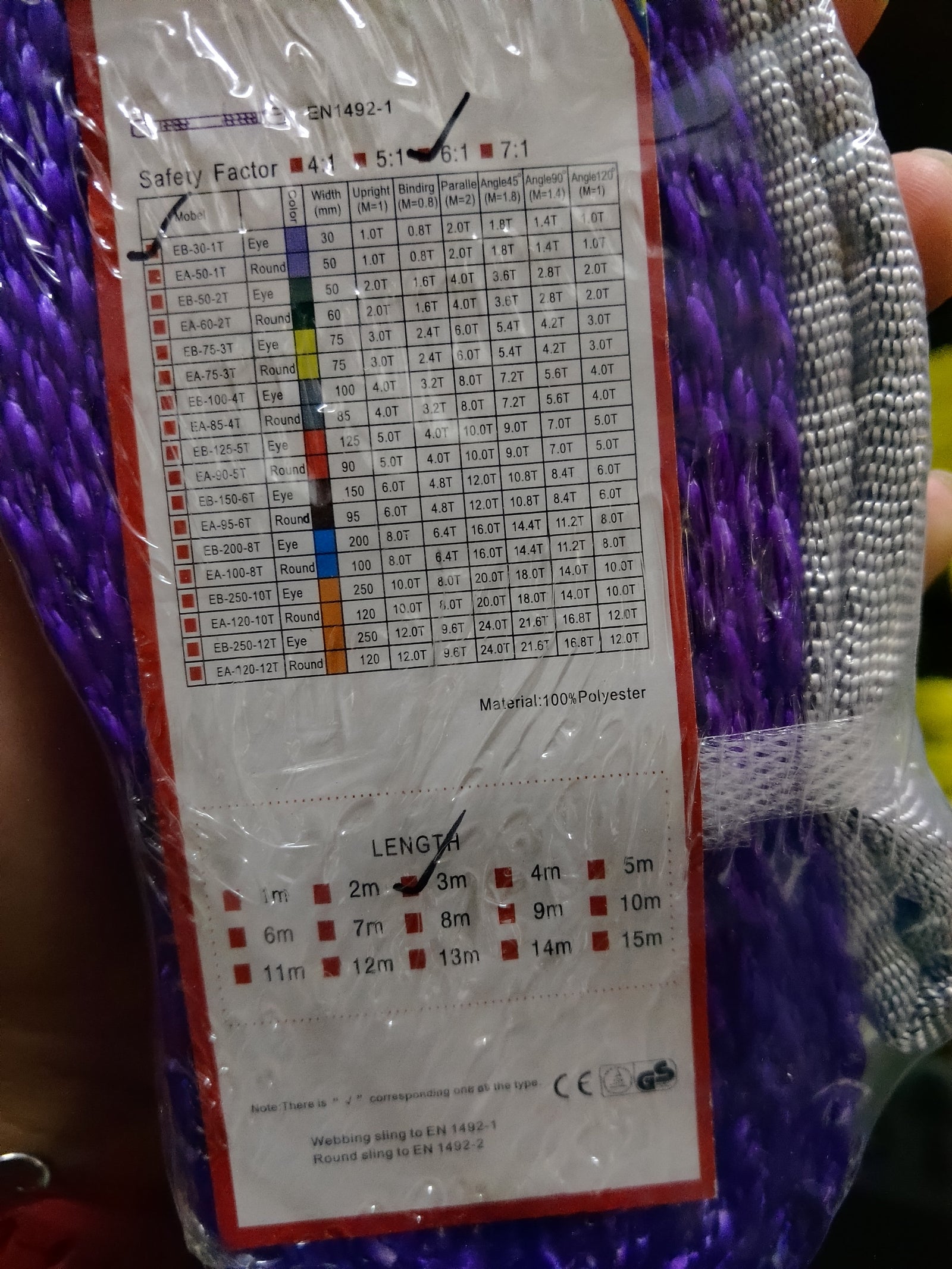 1Ton Webbing Sling | Model: WS-01