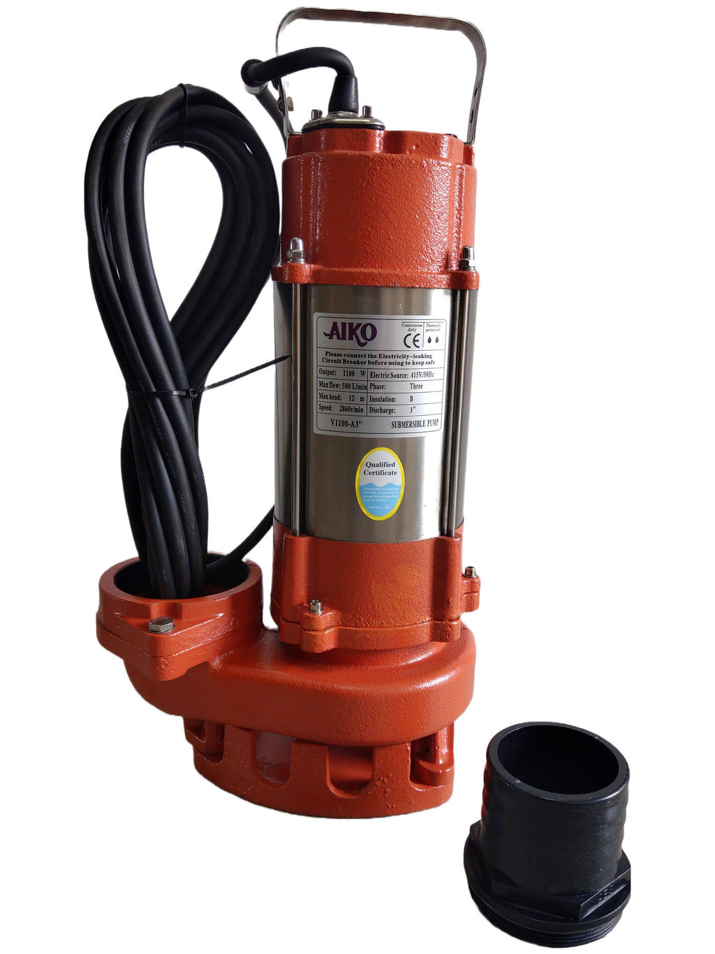 Aiko 3" Submersible Sewage Pump 415V 50Hz 1100W Without Float | Model: