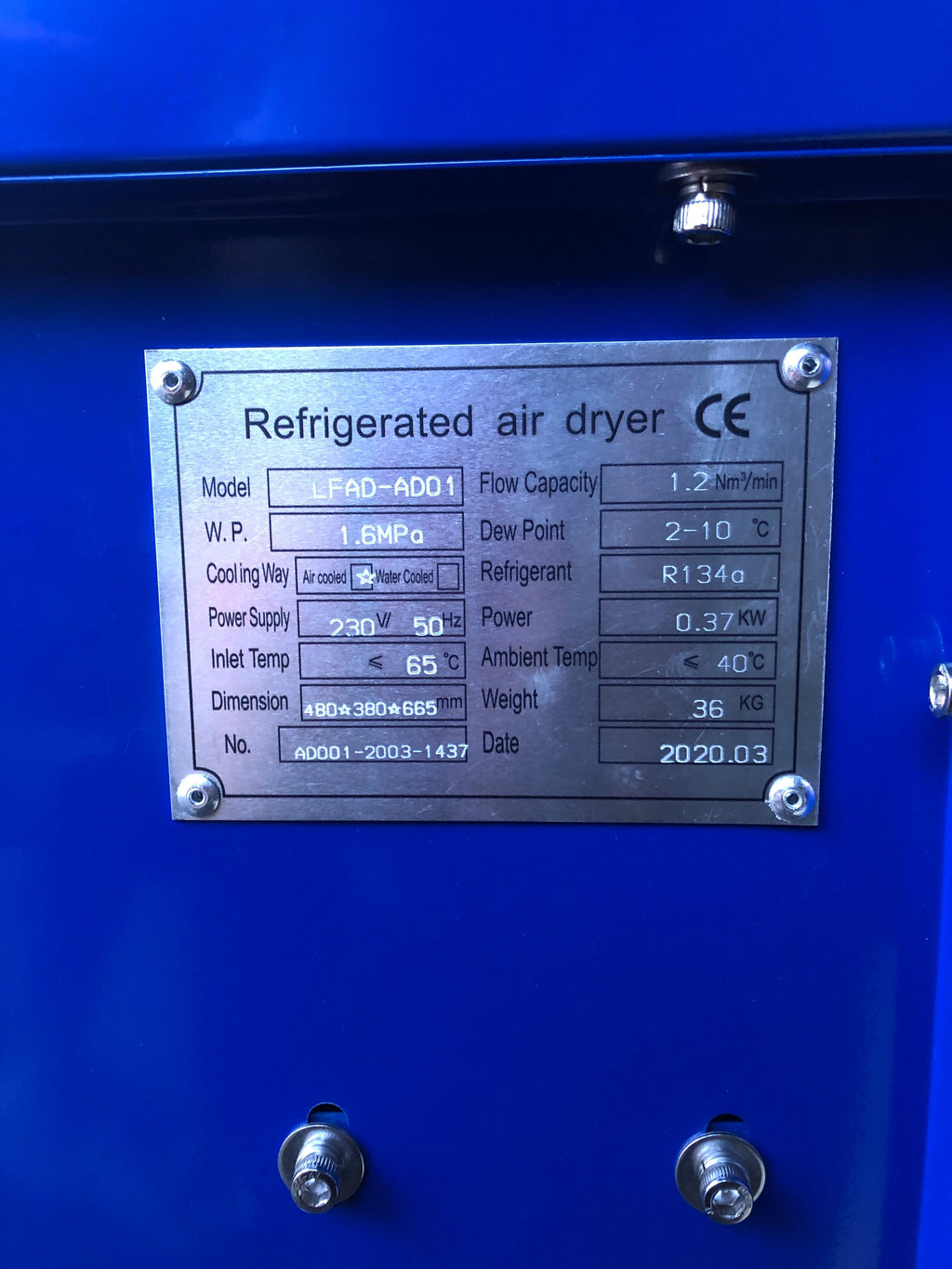 Airstrong Air Dryer 10Hp R134A Gas | Model : LFAD-AD01