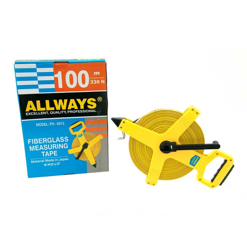 Allways 100m Fiberglass Measuring Tape | MT2-AW100