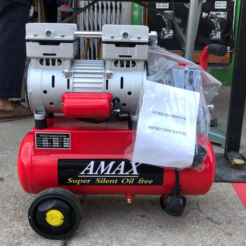 Amax Silent Oil-Less 1.5Hp Air Compressor with 10L Tank | Model : HDW-