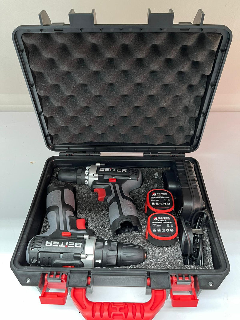 Beiter 16V 32 N.m Cordless Power Impact Driver Drill Two-Poexe Pack