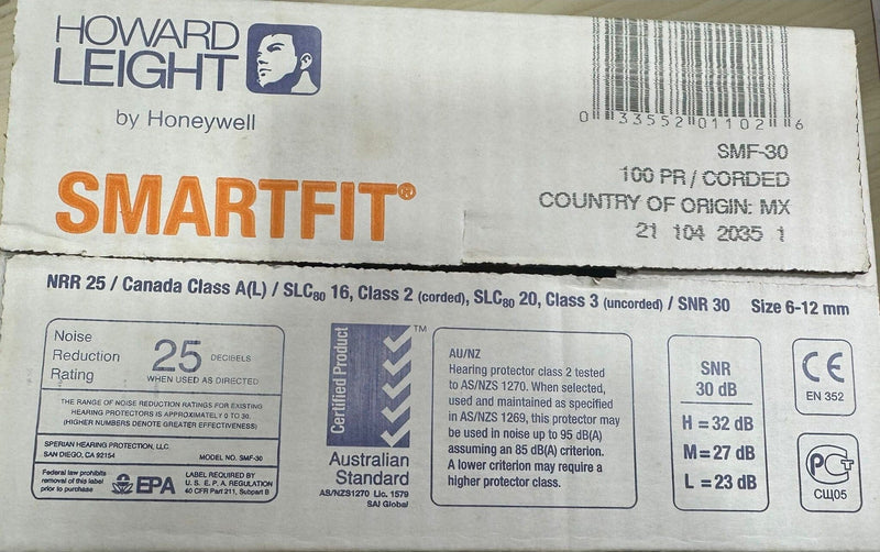 Honeywell Howard Leight SMARTFIT® SMF-30 Corded Christmas Tree Foam Ea