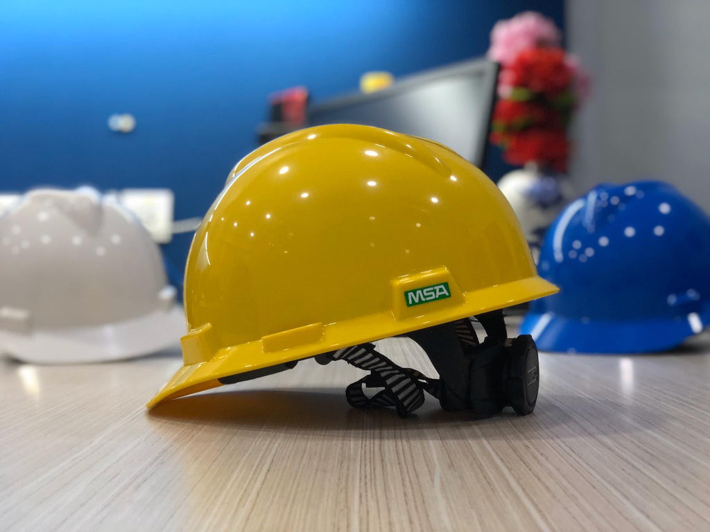 MSA Ratchet Safety Helmet | Colours : White, Yellow, Blue | Model : HE